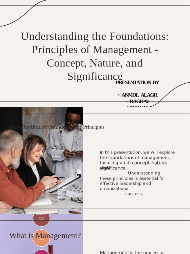 Slidesgo Understanding The Foundations Principles of Management Concept Nature and Significance ...