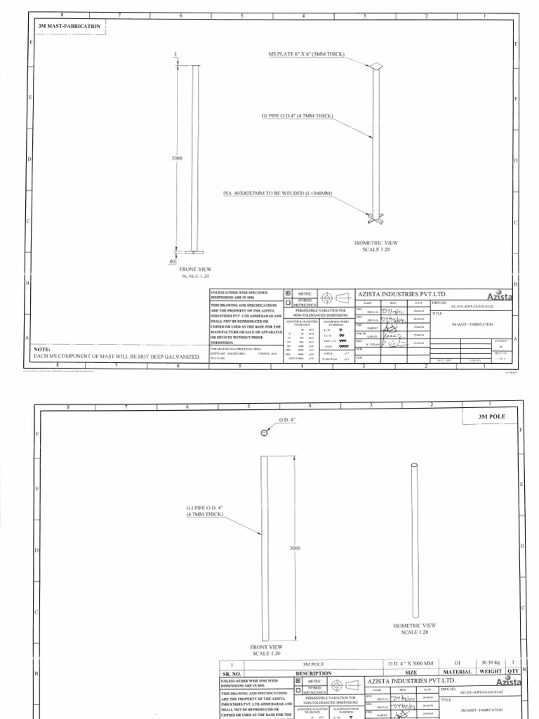 3M Mast-Fabrication (Approved) | PDF