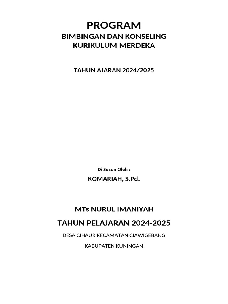 Program BK 2024-2025 | PDF