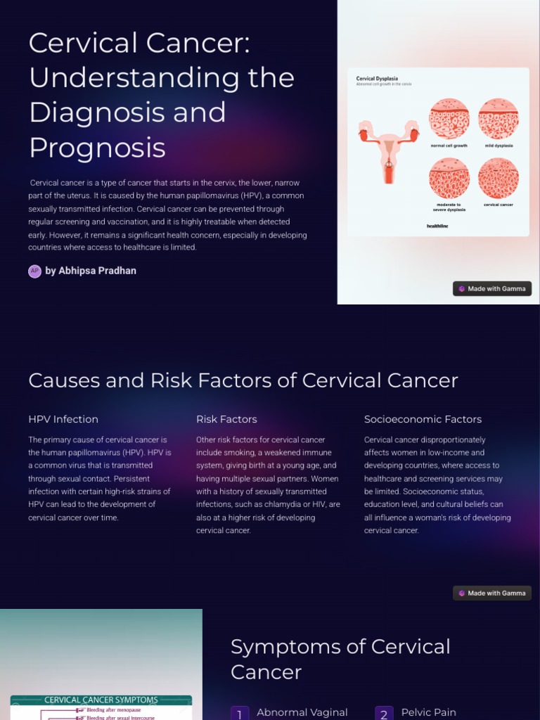 Cervical Cancer Understanding The Diagnosis and Prognosis 1 | PDF
