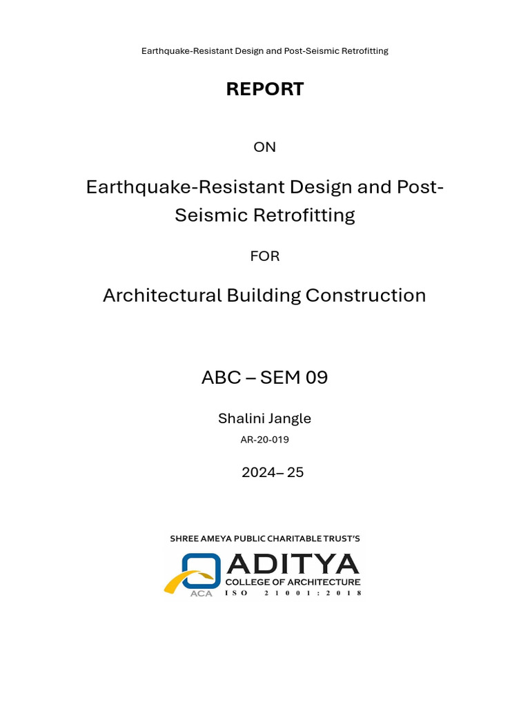 AR-20-019 - ABC - Earthquake Report | PDF