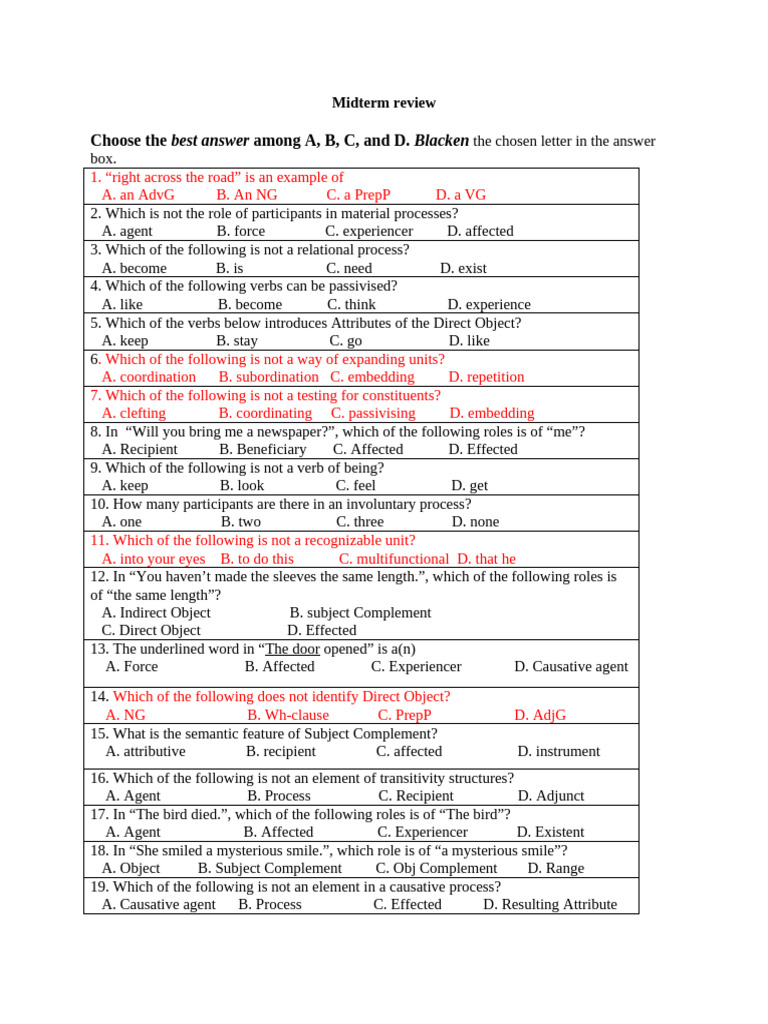 Midterm review | PDF