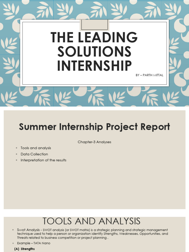 The Leading Solutions Internship PRESENTATION | PDF