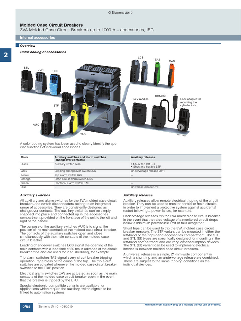 3VA MCCB Accessories | PDF | Switch | Electricity