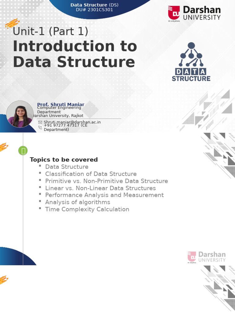 DSA Unit-1.1 Introduction | PDF