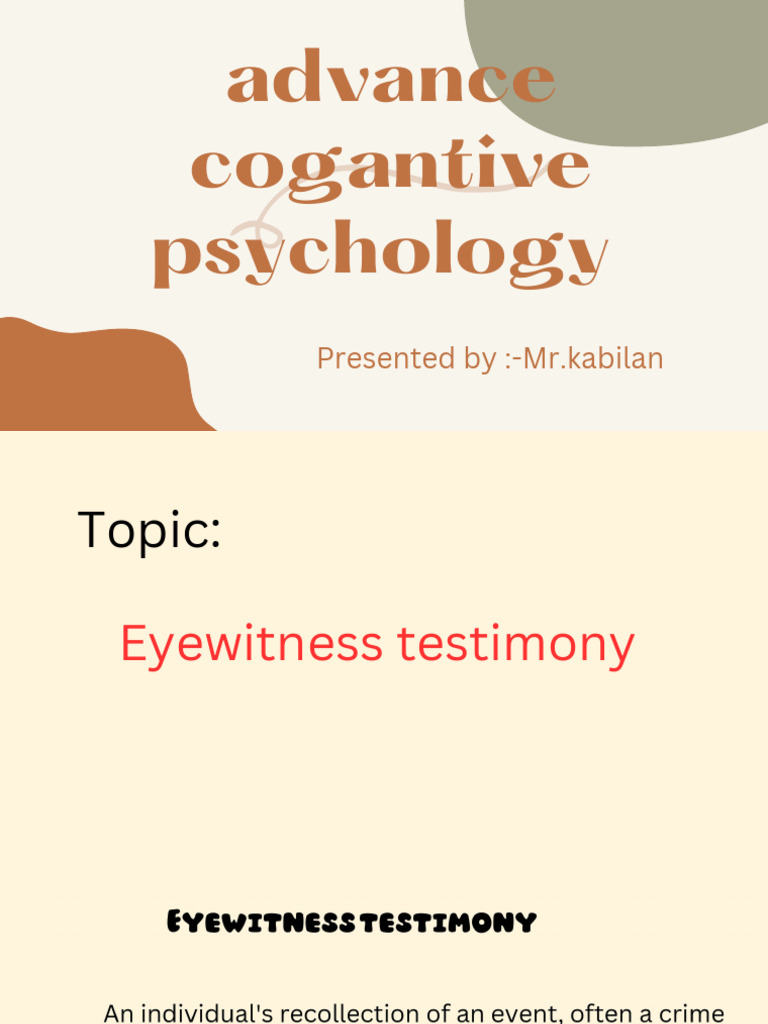 Factors Influencing Eyewitness Testimony | PDF