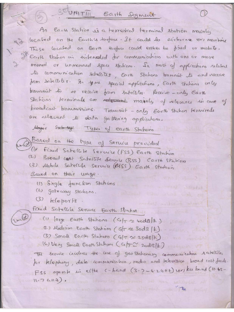 Unit III Earth Segment Material Part-1 | PDF