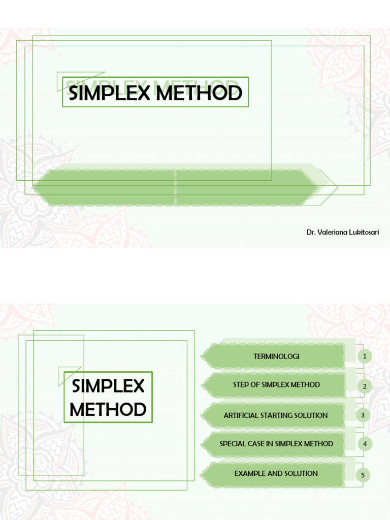 Simplex Methods Kelas ASK Mg3 - B.val | PDF