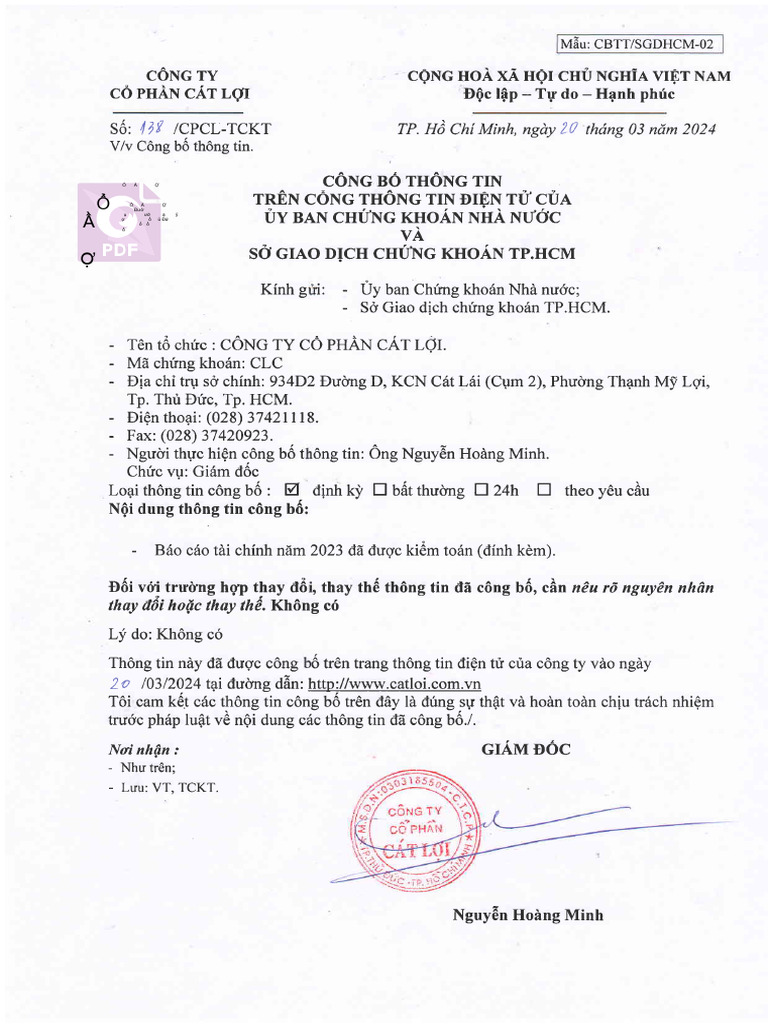 Cát L I BCTC 2023 | PDF | Computers | Technology & Engineering