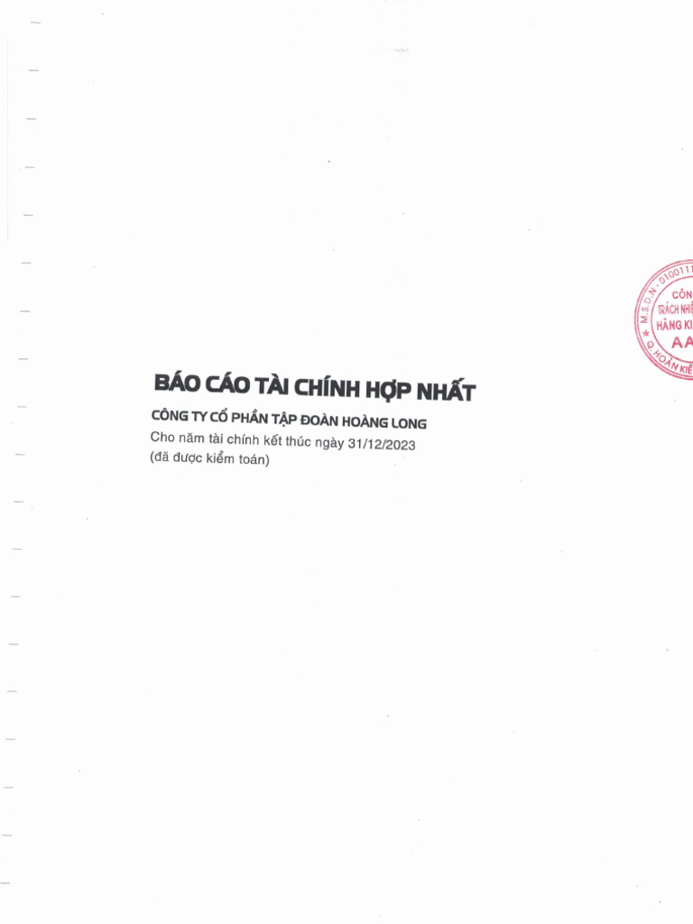 Hoàng Long BCTC 2023 | PDF