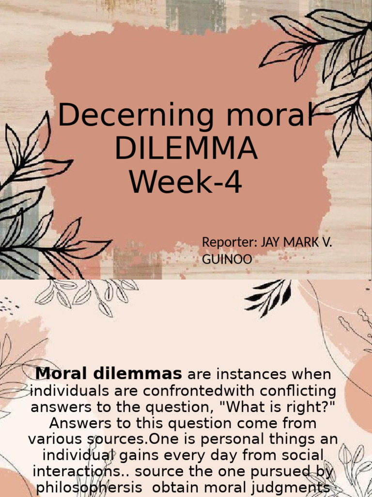 Ethics (Moral Dilemma) | PDF | Morality | Intention
