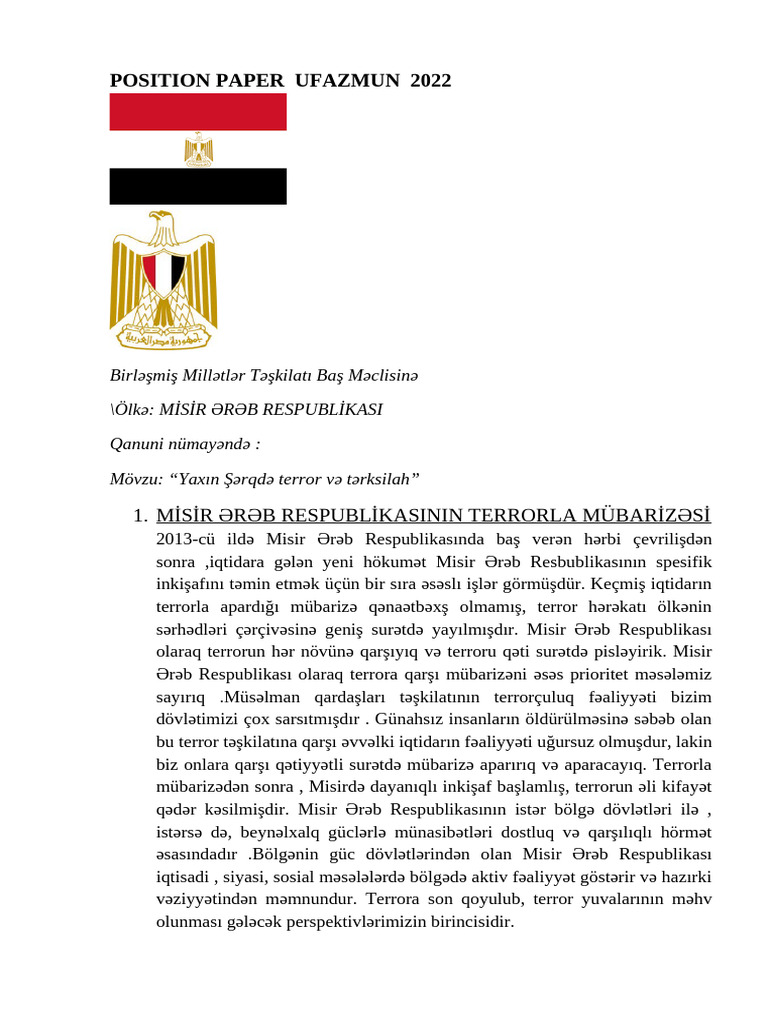 Position Paper Ufazmun 2022 | PDF