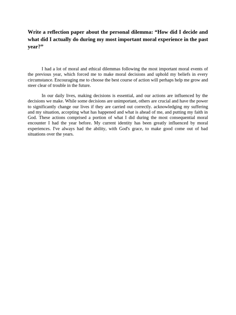 Ethics Midterm Reflection | PDF