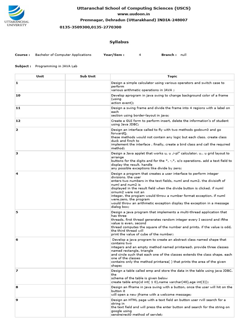 Student Syllabus | PDF