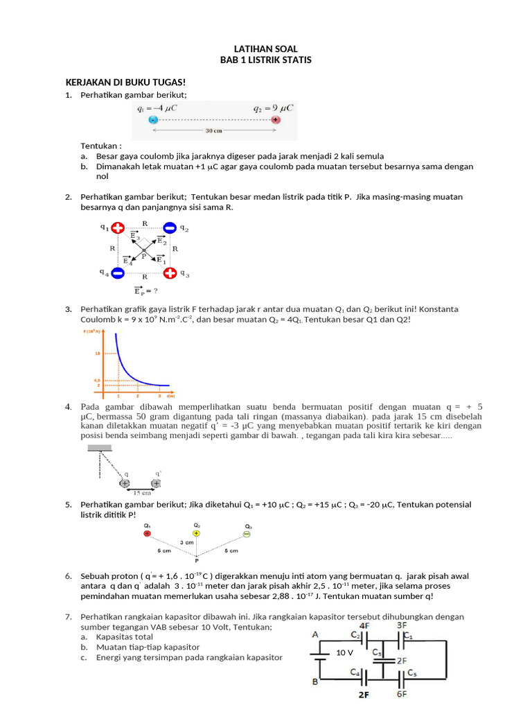 Latihan Soal Bab 1 Listrik Statis | PDF