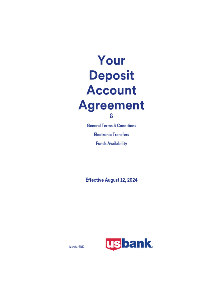 Deposit Account Agreement | PDF | Cheque | Finance & Money Management