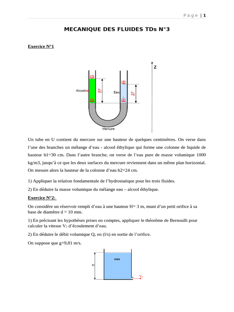Meca Fluides TD2 | PDF