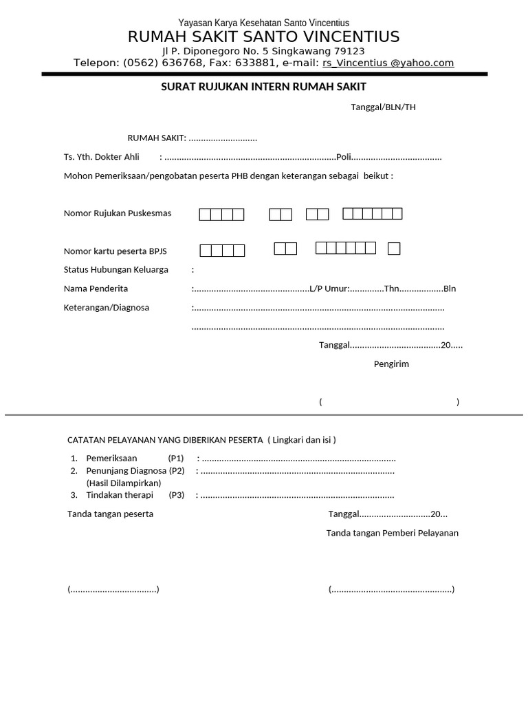 SURAT RUJUKAN INTERN Fisioterapi | PDF