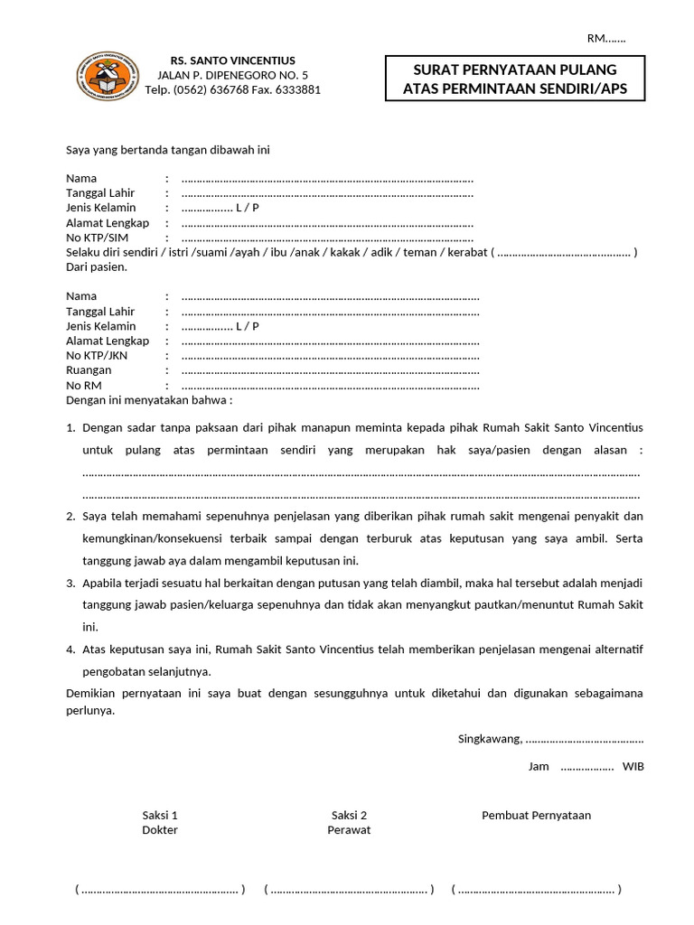 FORM APS STANDAR | PDF