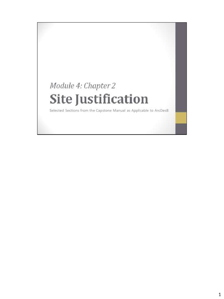 Module 04 Chapter 2 Site Justification | PDF