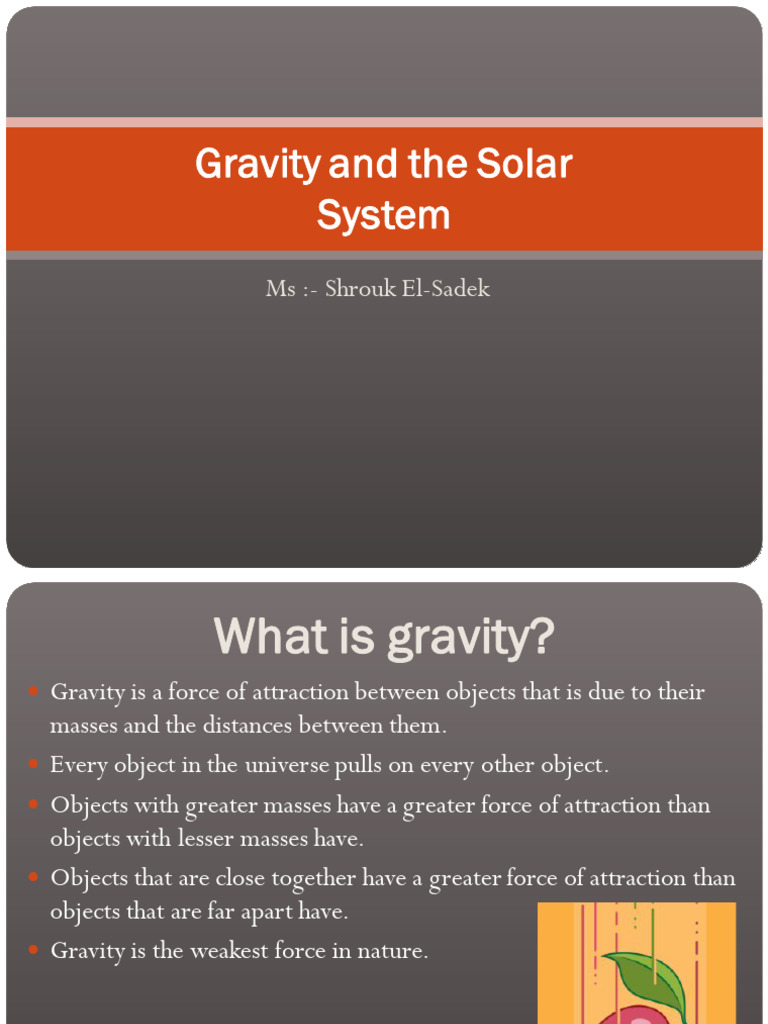 Gravity and The Solar System: Ms:-Shrouk El-Sadek | PDF