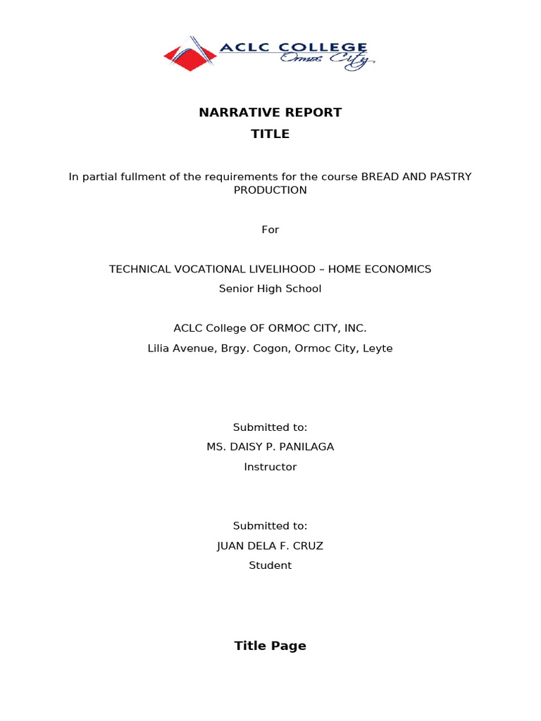 Narrative Report Format | PDF