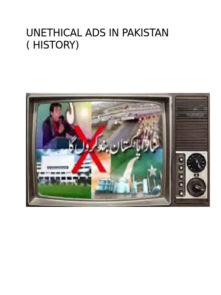 Unethical Ads in Pakistan | PDF