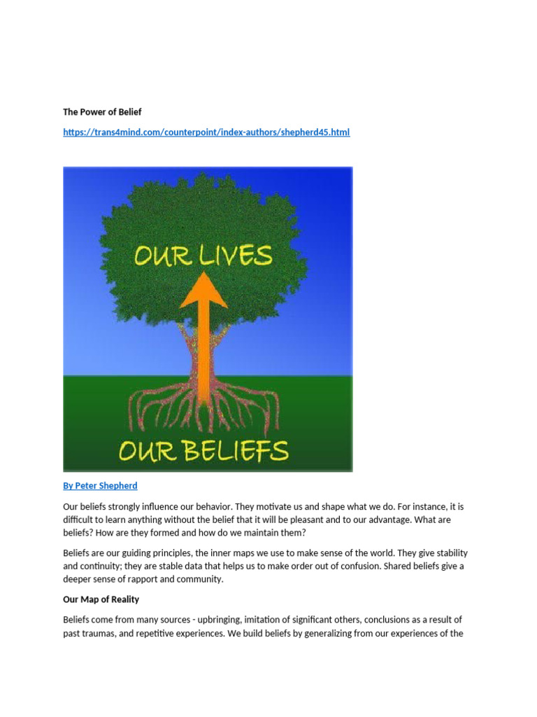 The Power of Belief | PDF