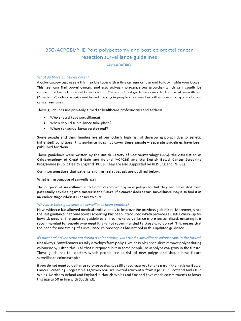 BSG Colon Cancer Surveillance | PDF