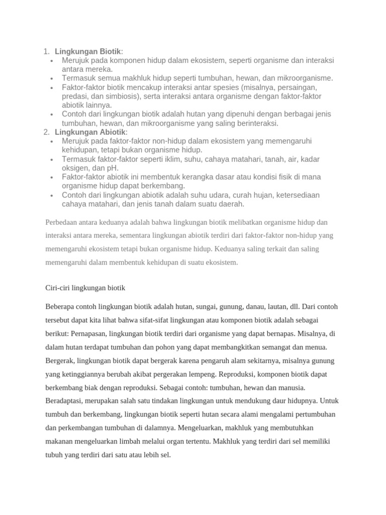 Lingkungan Biotik | PDF