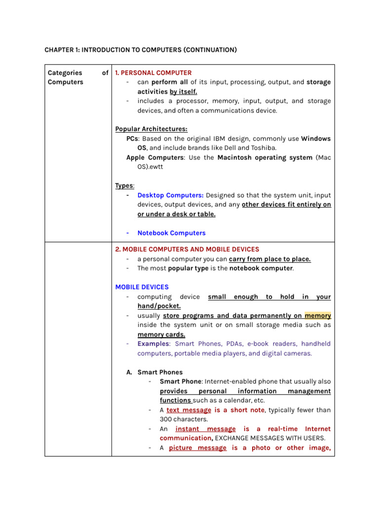 CH1_Introduction to Computers | PDF
