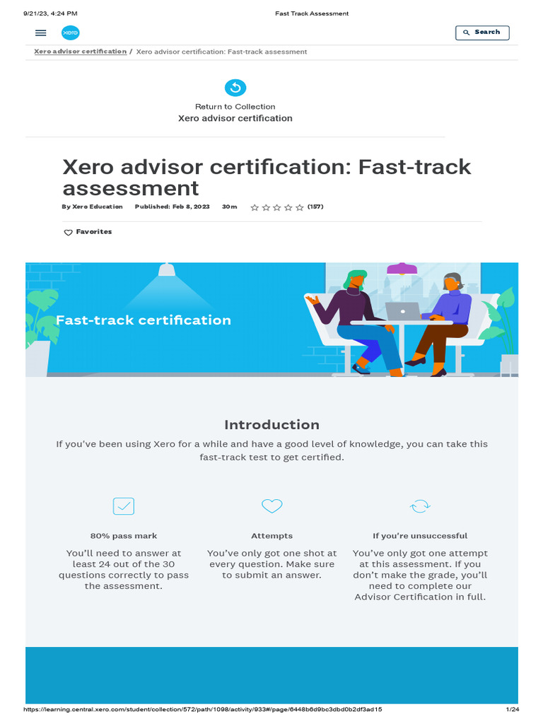 XERO Fast Track Assessment 30outof30 Sept 21 | PDF