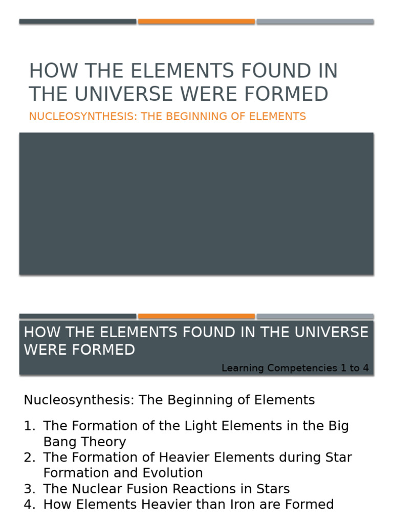 How The Elements Found in The Universe Were Formed PDF | PDF