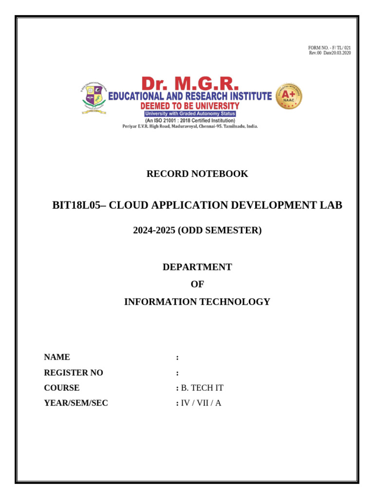 Cloud Technology Front Page | PDF