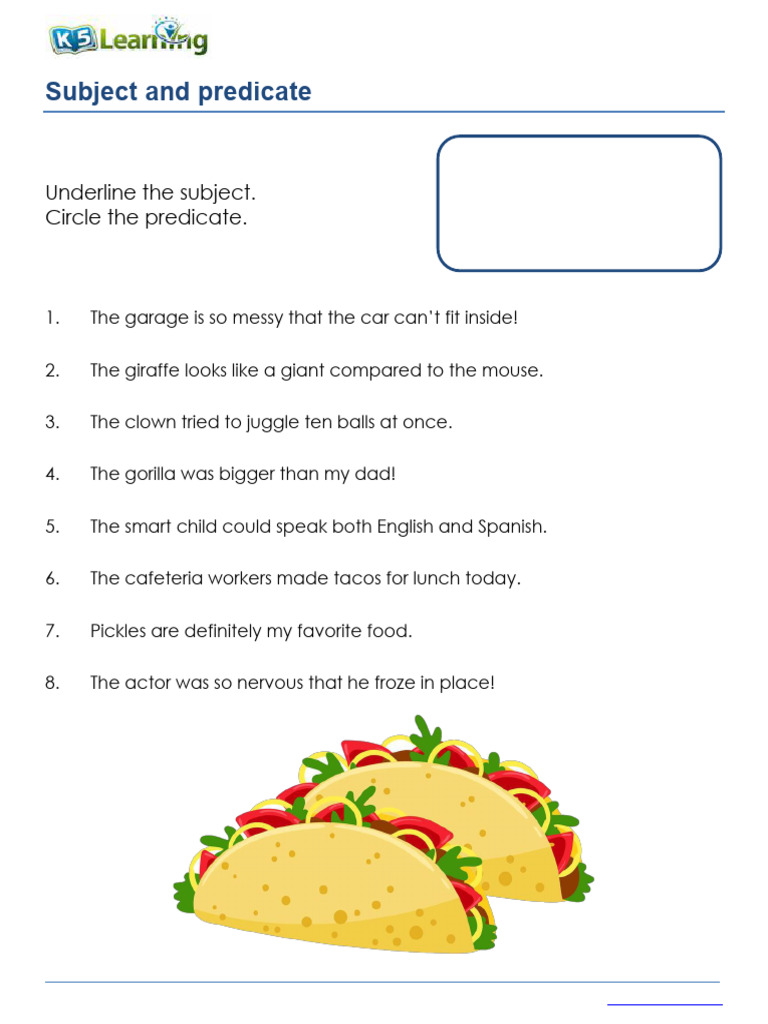 Grade 3 Subject Predicate sd3 | PDF