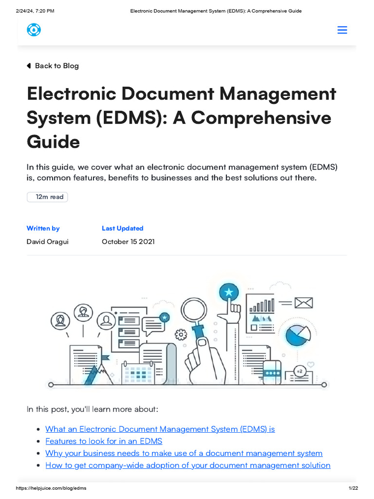 Electronic Document Management System (EDMS) - A Comprehensive Guide | PDF