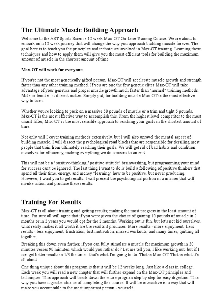 The Ultimate Muscle Building Approach: Max-OT Will Work For Everyone ...