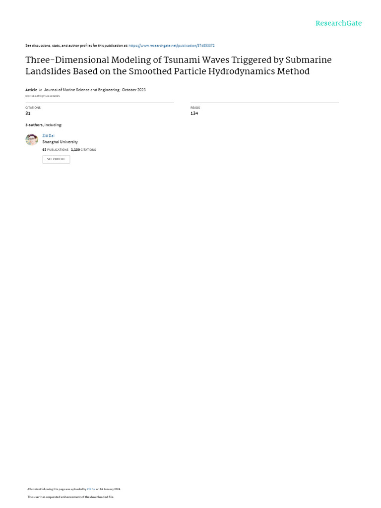 Three-Dimensional Modeling of Tsunami Waves Triggered by Submarine Landslides Based On The ...