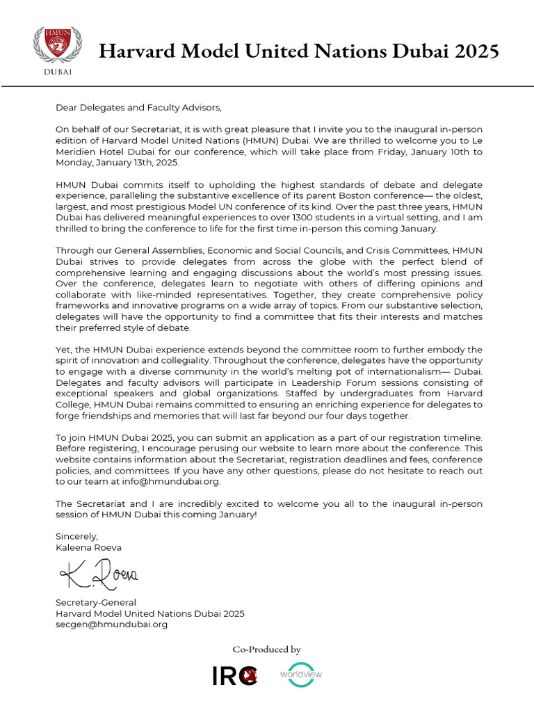 Letter from Secretary General | PDF