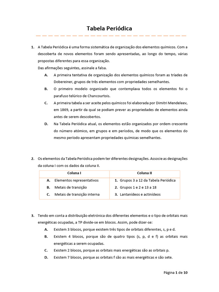 9 - Tabela Periódica | PDF