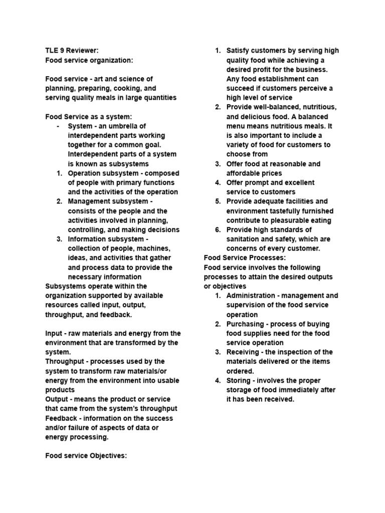 TLE Reviewer - KIT - AZODNEM | PDF