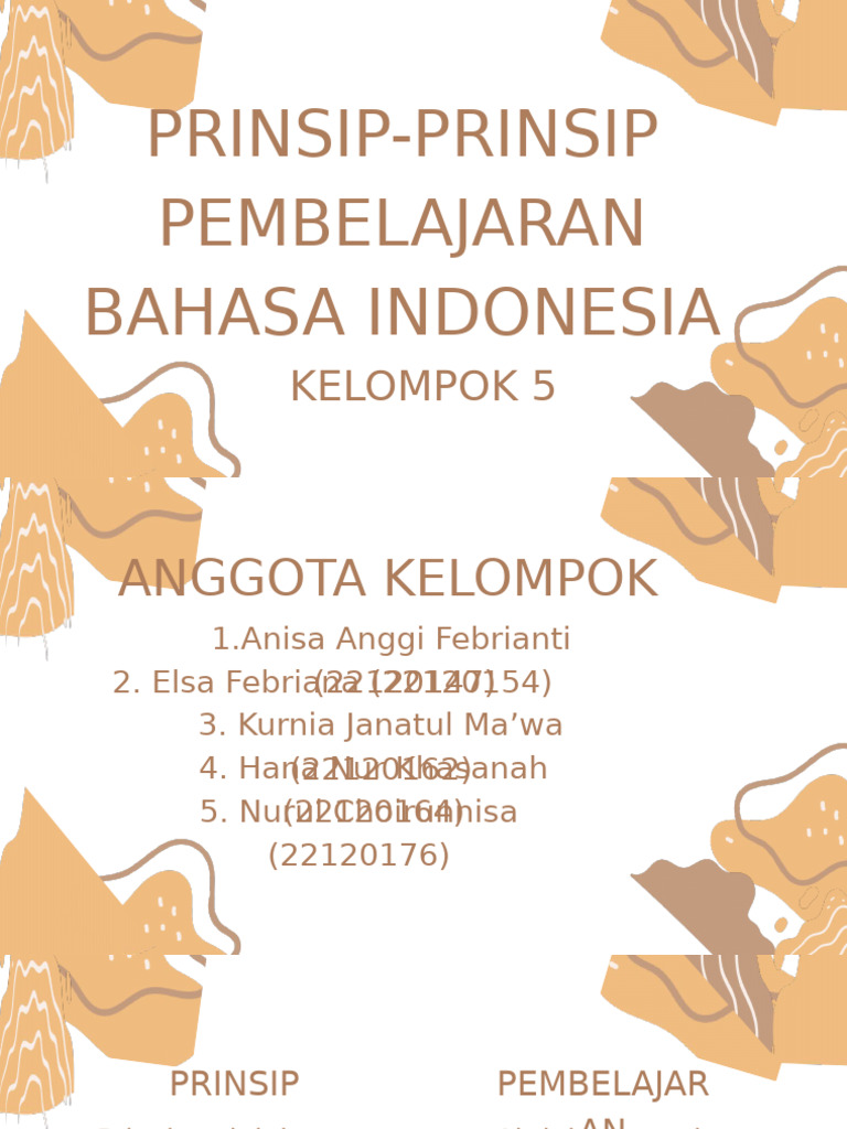 Kel 5 Prinsip-Prinsip Pembelajaran Bahasa Indonesia SD | PDF