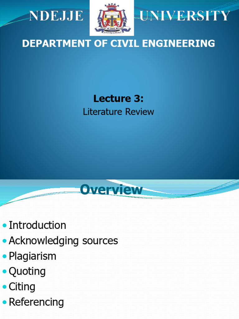 Lecture 3 - Group Design Project - Literature Review | PDF