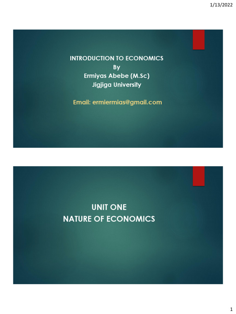 Freshman Eco Unit 1-3 | PDF