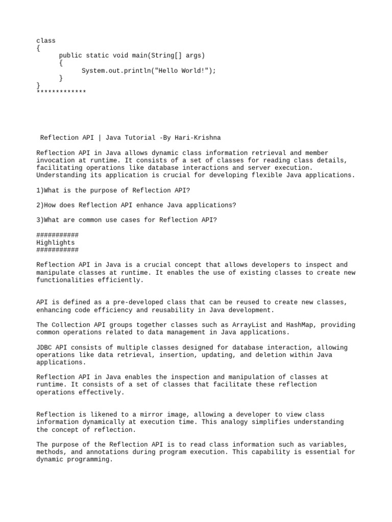 Reflection -API | PDF