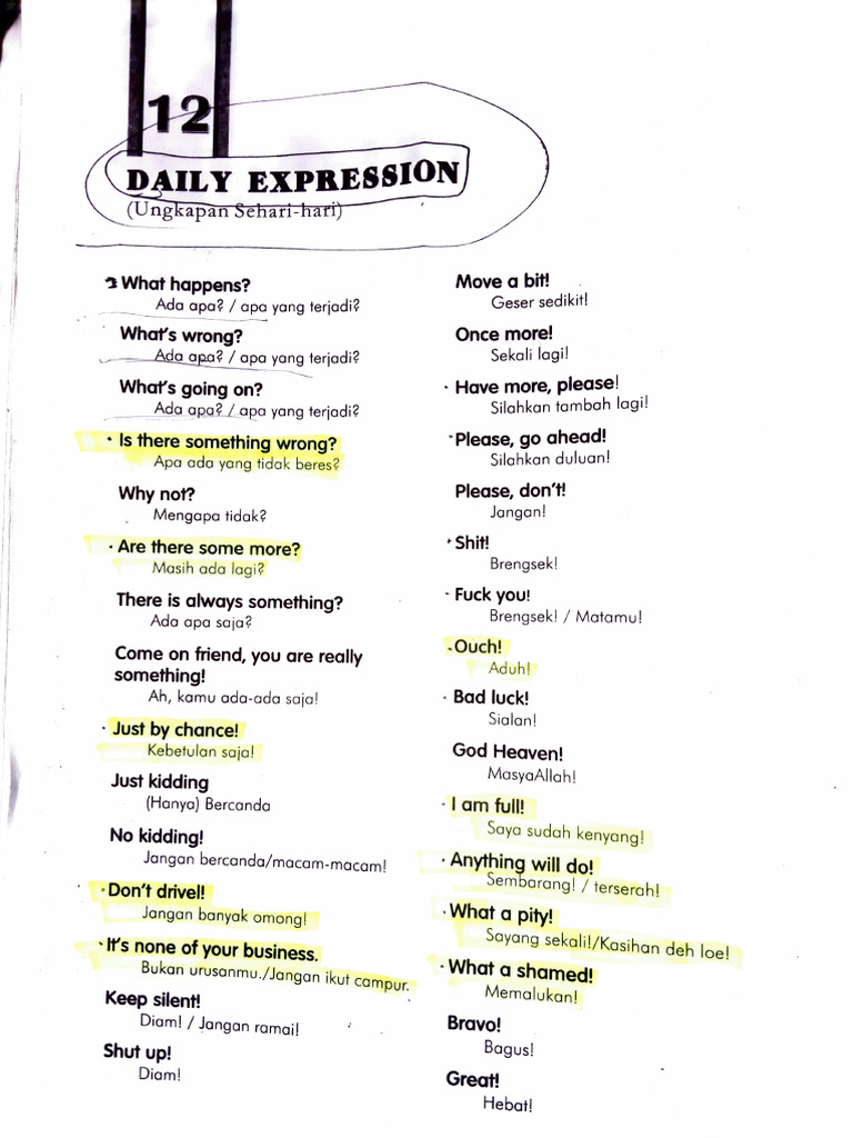 Daily Expression | PDF