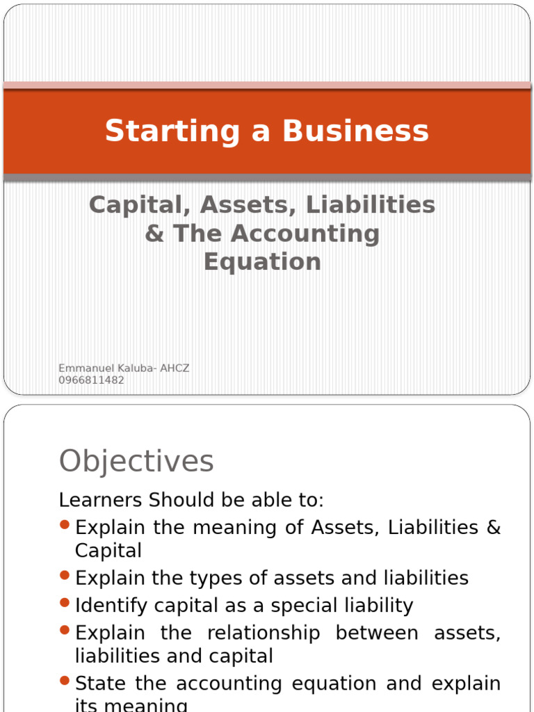 Accounts Lesson 2 - The Accounting Equation-1 | PDF