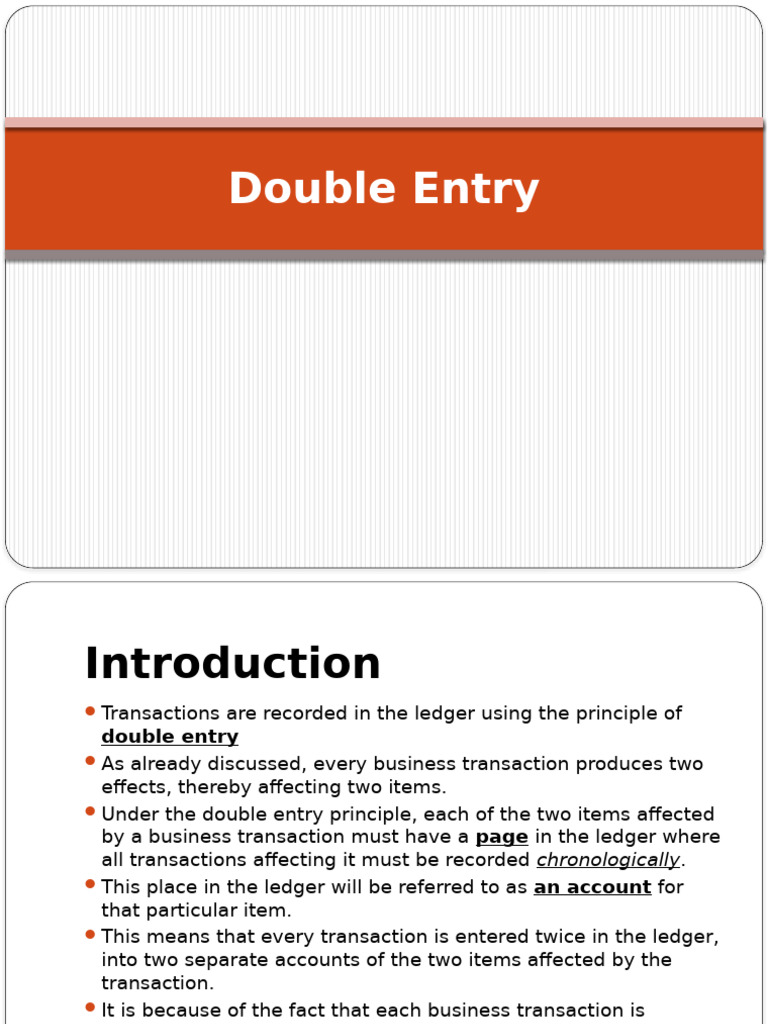 Accounts Lesson 5 - Double Entry | PDF
