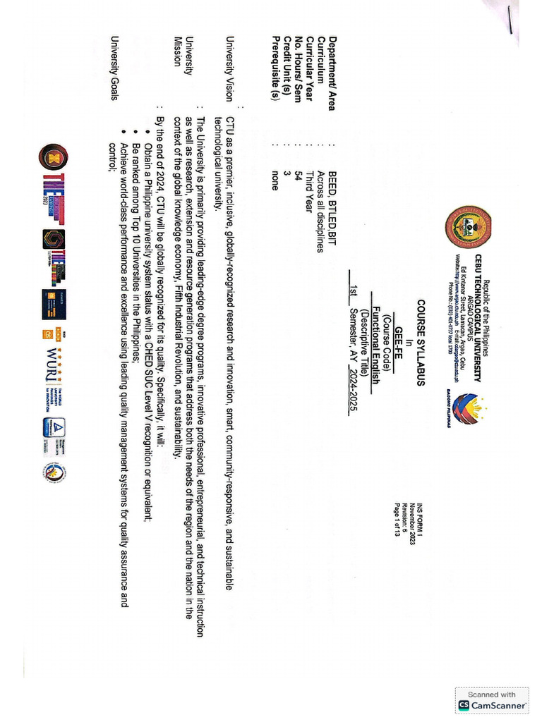 Gee Functional English Syllabus 2024 202 | PDF