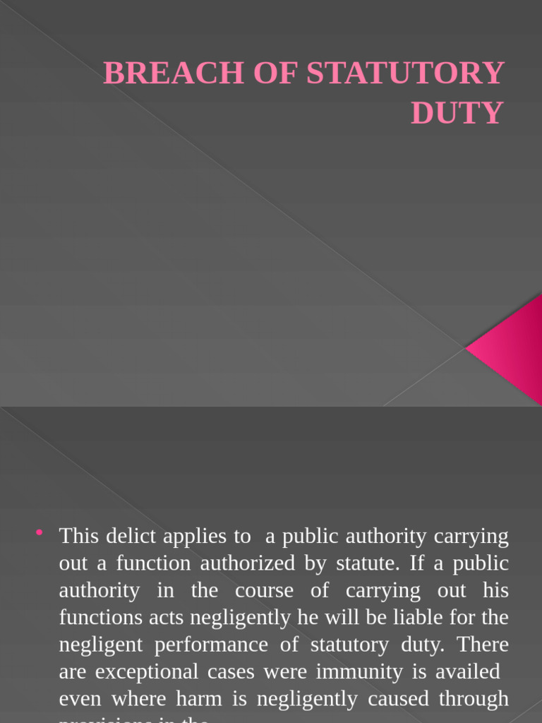 Breach of Statutory Duty and Vicarious Liability | PDF | Legal ...
